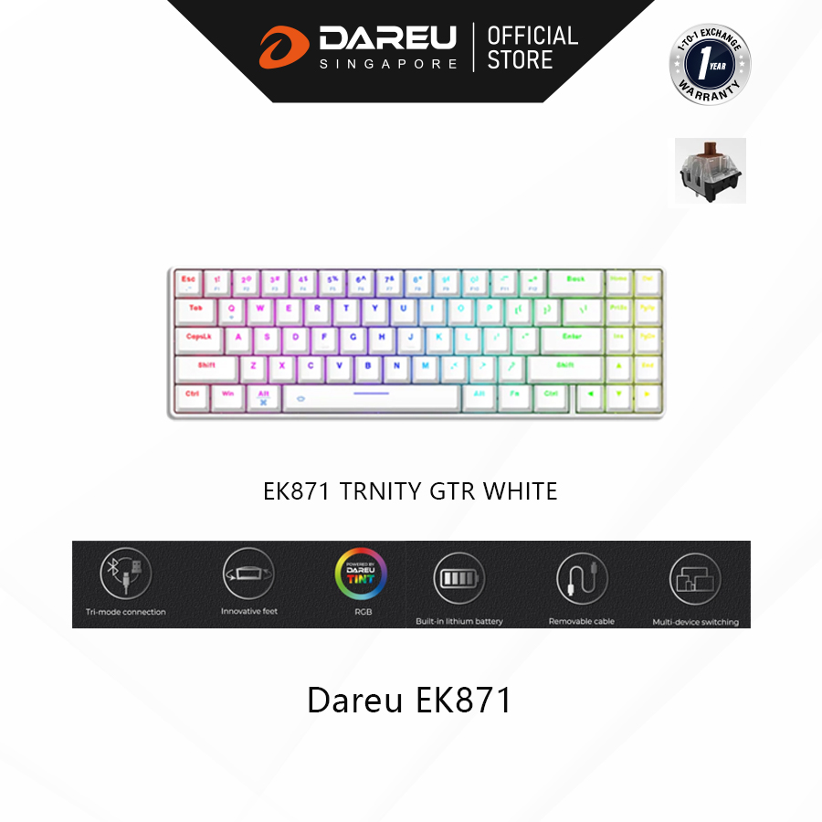 Dareu EK871/EK871 Trinity GTR 71-Key 65% Mechanical Keyboard PBT ...