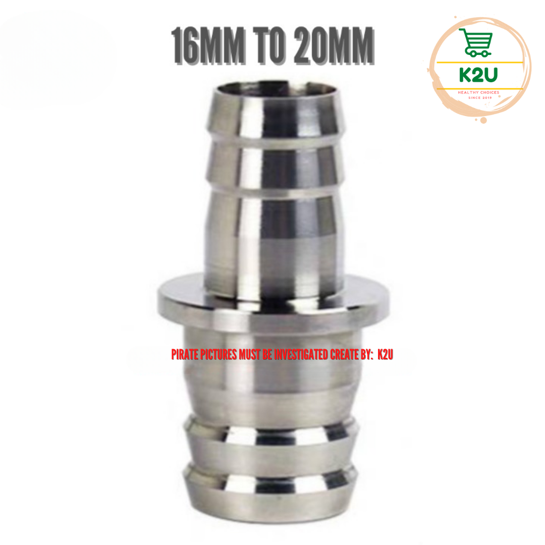 AQUARIUM Stainless Steel Hose Adapter Converter 12mm to 16mm & 16mm to ...