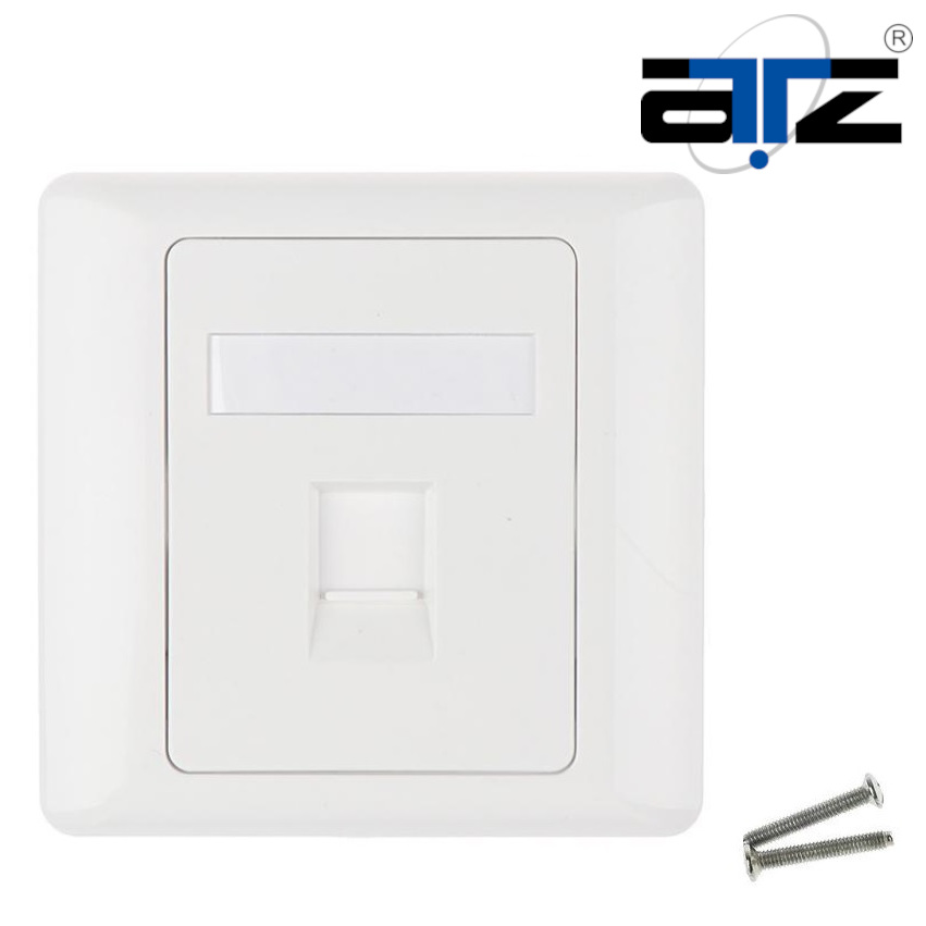 ATZ Wall Plate (1 Port / 2 Port / 4 Port), Keystone White (86 x 86 ...