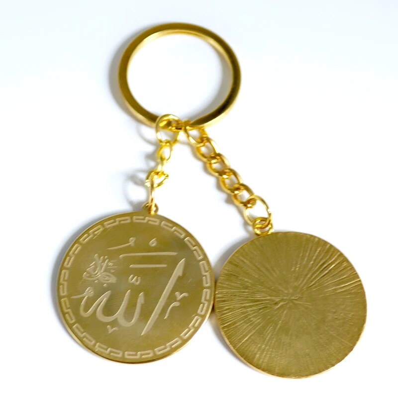 Men's Women's Luxury Design Gold Color Allah Keychain Lucky Amulet ...