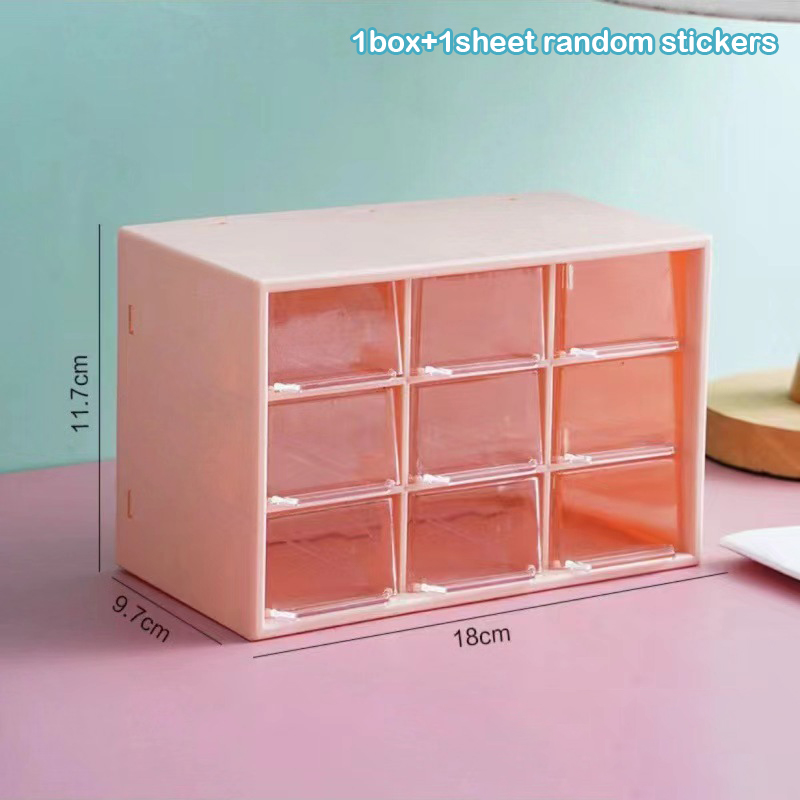 Desktop Cosmetics Storage Box Drawer Six Grid Acrylic Visible Jewelry ...