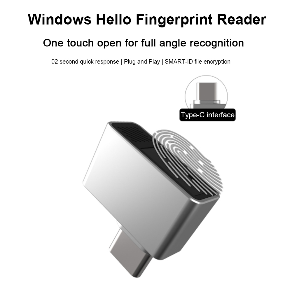 Type-C Biometric Scanner Padlock Password-Free Fingerprint Unlock ...