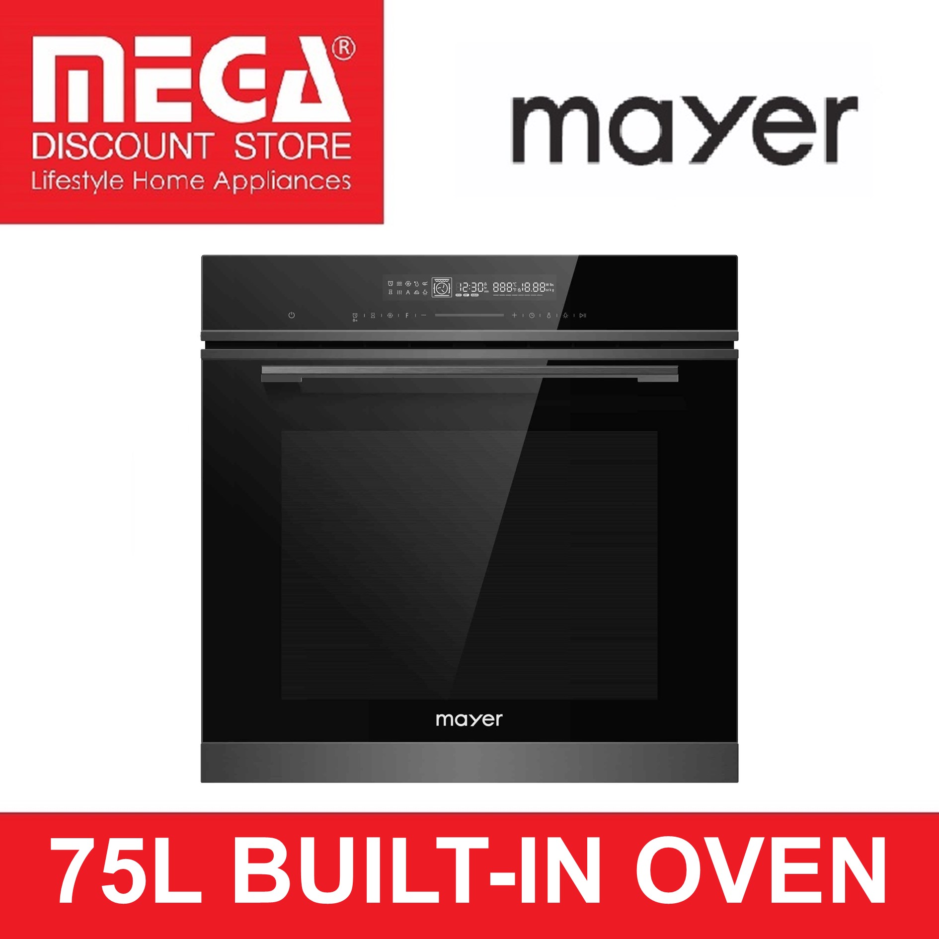 MAYER MMDO13CS 75L BUILT IN OVEN WITH CAVITY COOLING SYTEM | Lazada ...