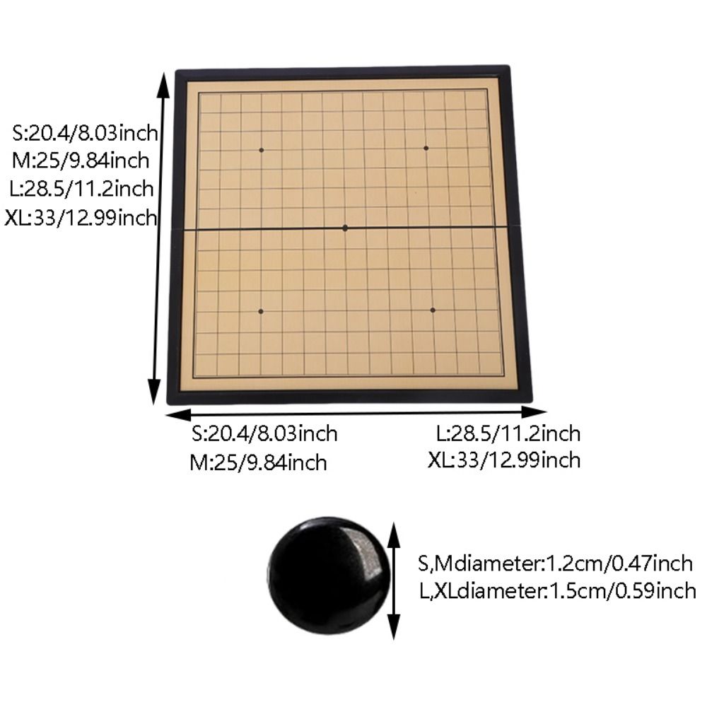 Old Board Game Magnetic Gomoku Game Set Foldable Chessboard S/M/L/XL Go ...