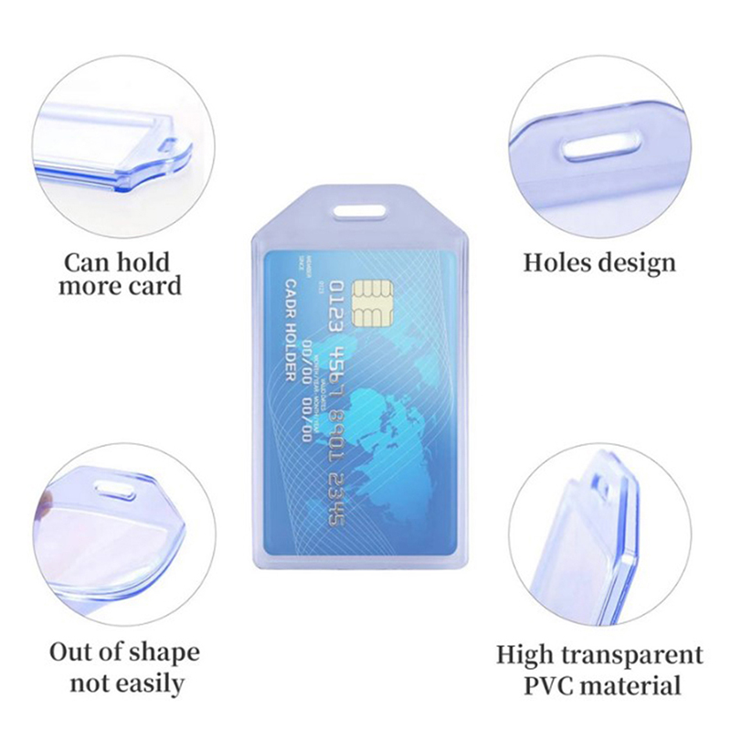 Heavy Duty ID Card Badge Holder, Hard Plastic Vertical Silicone Soft ...