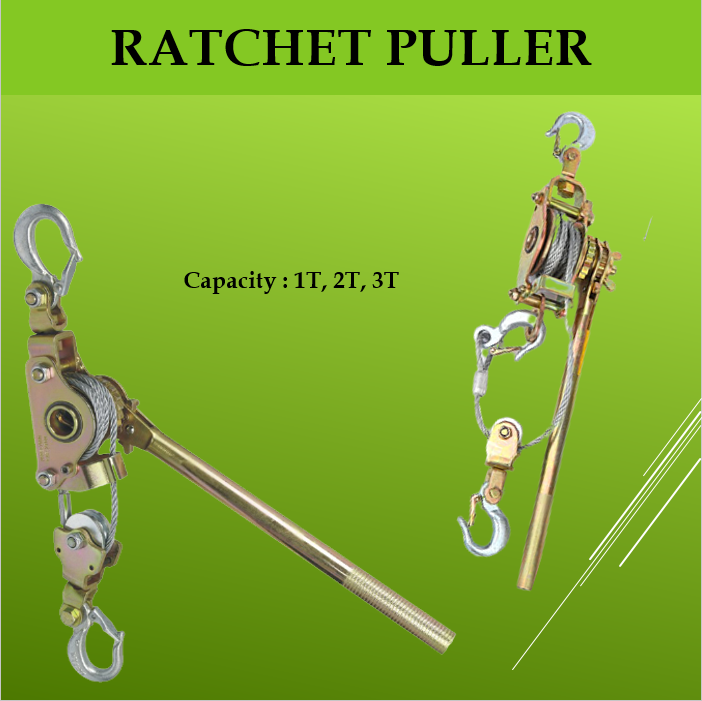 1T-4T DOUBLE HOOK TIGHTENER Hand Cable Puller w/ 2 Hooks Double Rachet ...