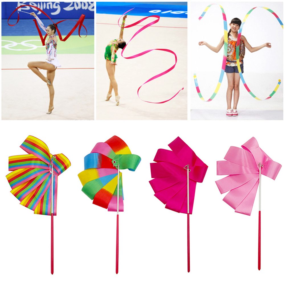2M/4M Colorful Gym Ribbons Dance Ribbon Rhythmic Art Gymnastic Ballet ...