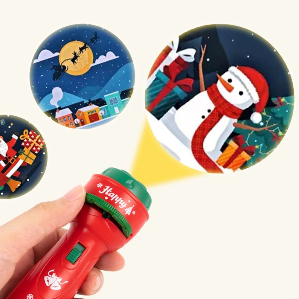 Funny Glowing Christmas Flashlight Projector Cartoon Early Education ...