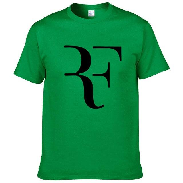 Fashion Roger Federer RF Print T Shirt Men Short Sleeve Tshirts Tops ...