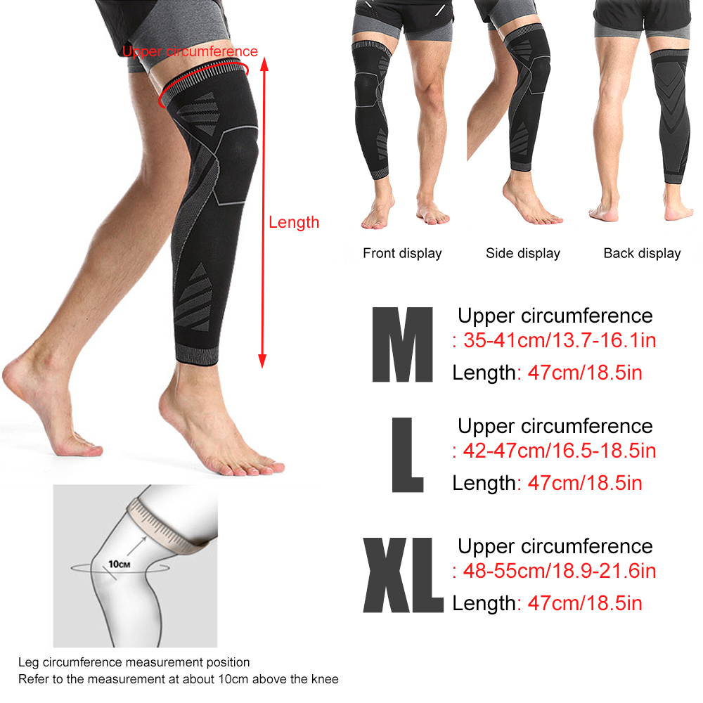 Long Leg Compression Sleeves,Full Leg Sleeve Long Knee Brace Knee ...