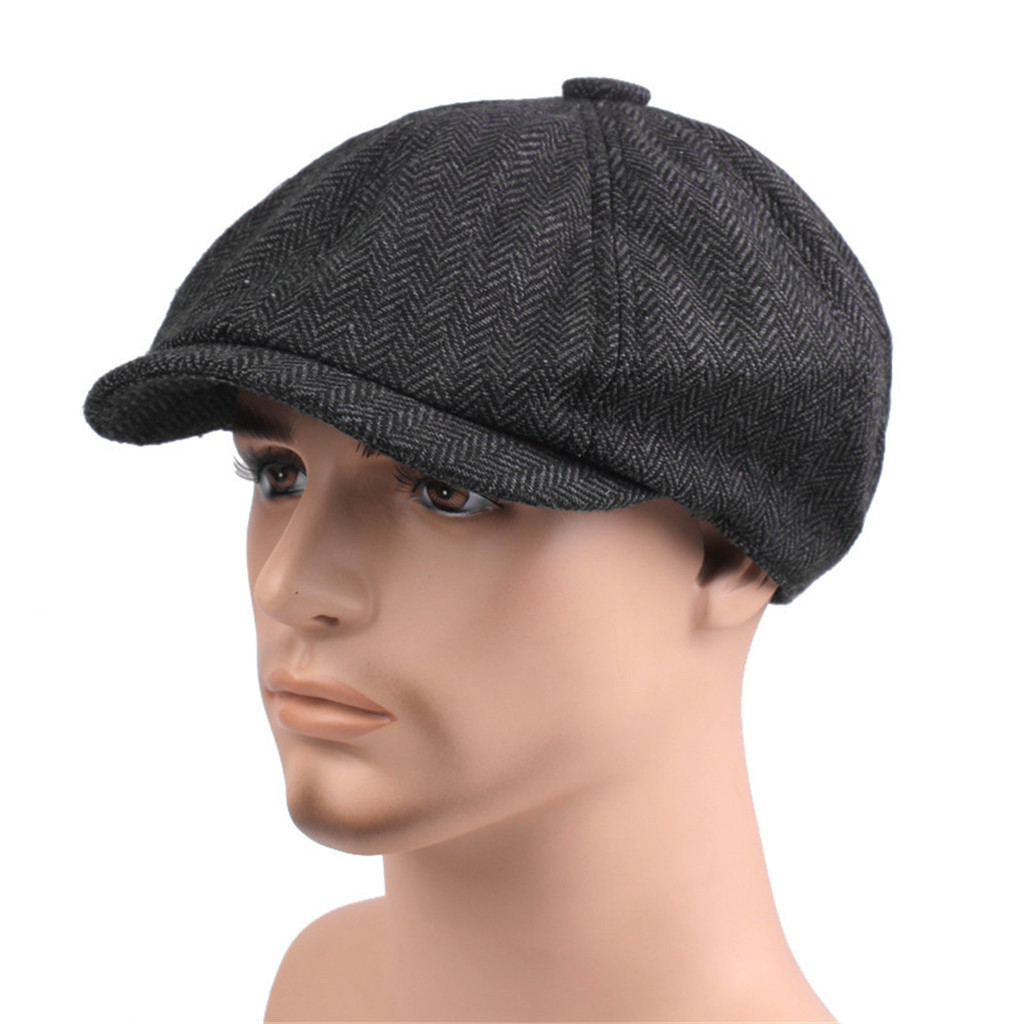 【ChicAbode】Peaky Men Berets Hat Autumn New Vintage Herringbone Octagon ...