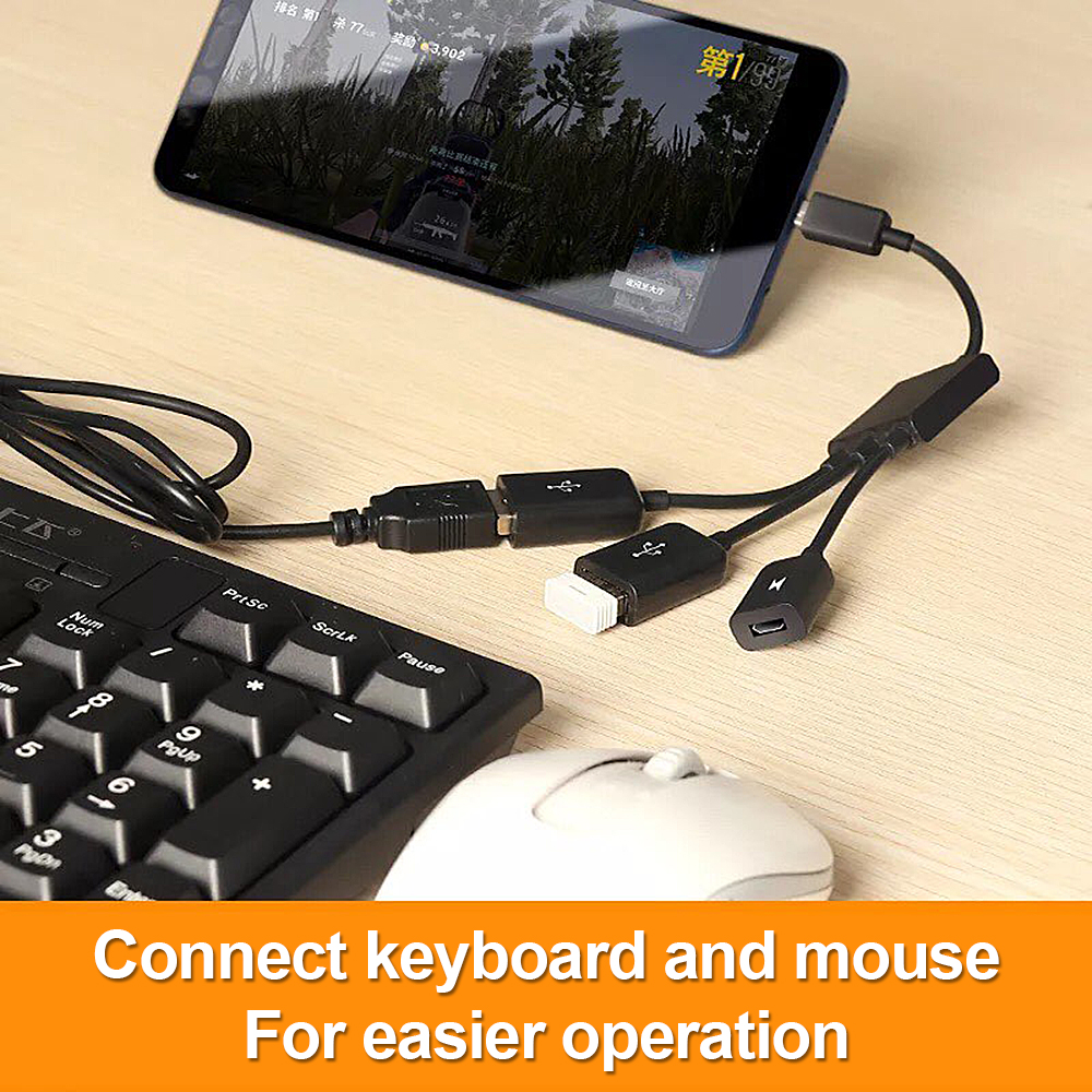 【Big savings】 3 In1 OTG USB Port Game Mouse Adapter Cable | Daraz.lk