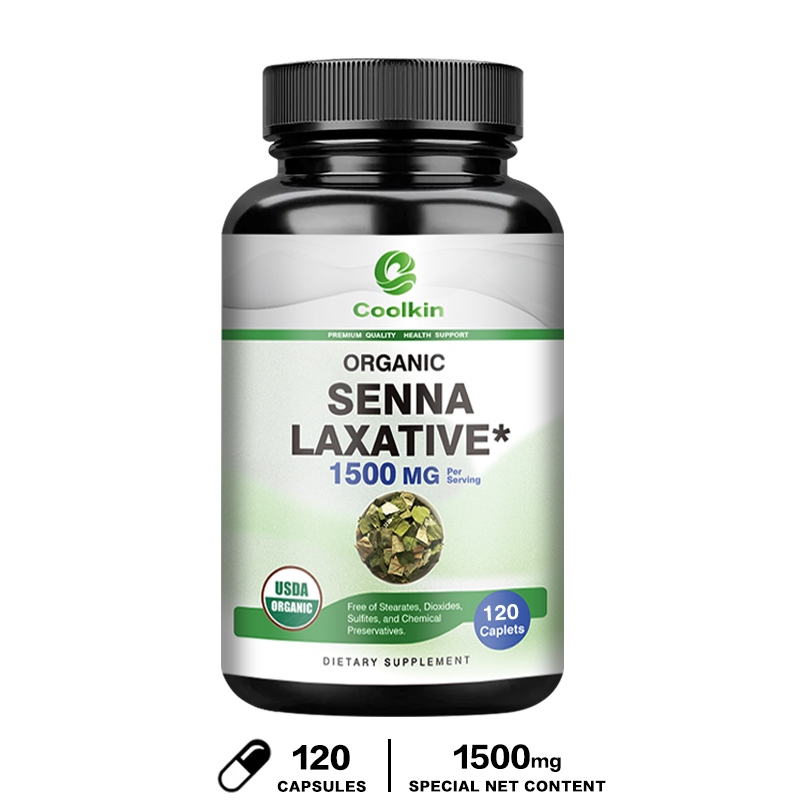 Coolkin ORGANIC SENNA LAXATIVE Capsules, 1500 MG, para sa paglilinis ng ...