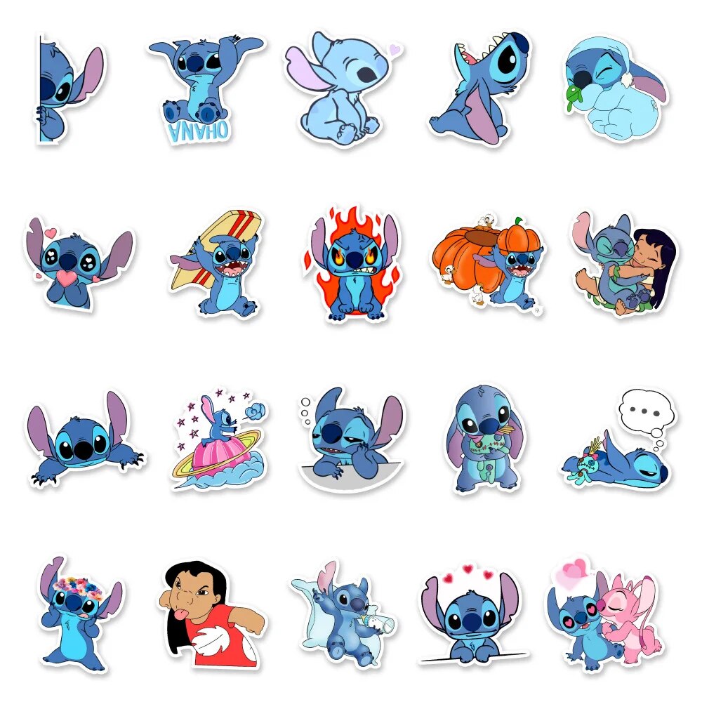 10/30/50PCS Disney Cute Cartoon Stitch Stickers DIY Phone Guitar Laptop ...