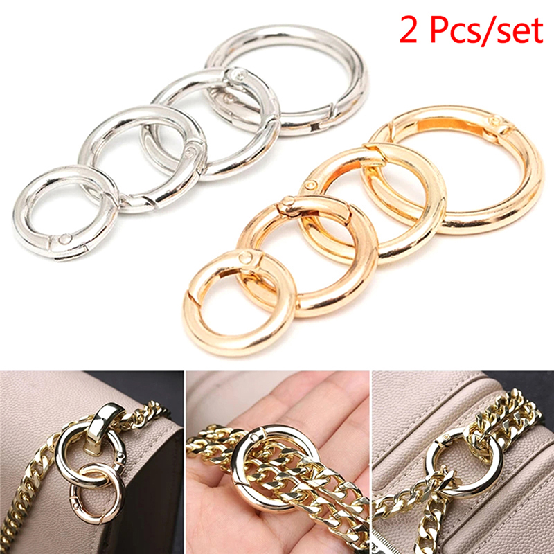 2Pcs Metal Spring O-Ring Buckles Clips Carabiner Purses Handbags Bag ...