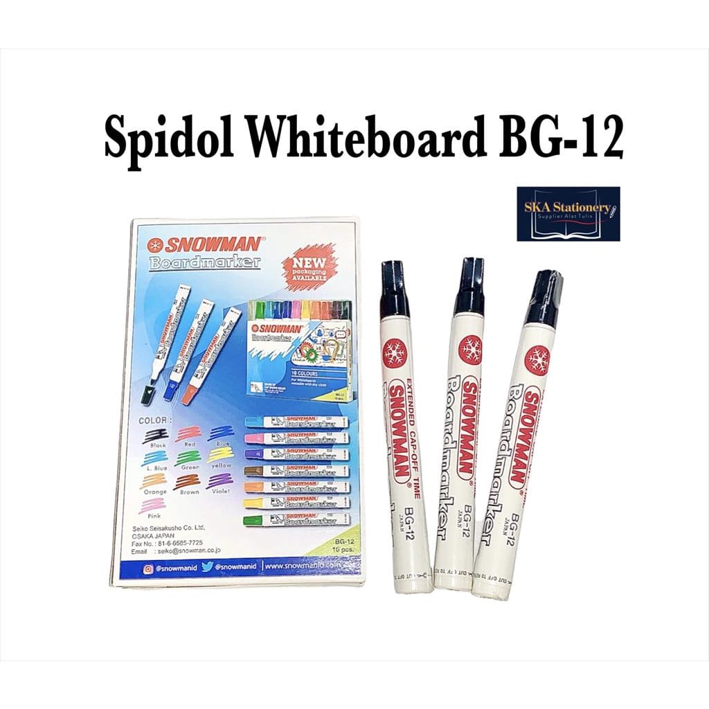 Spidol Snowman Whiteboard BG-12, 1 pcs | Lazada Indonesia