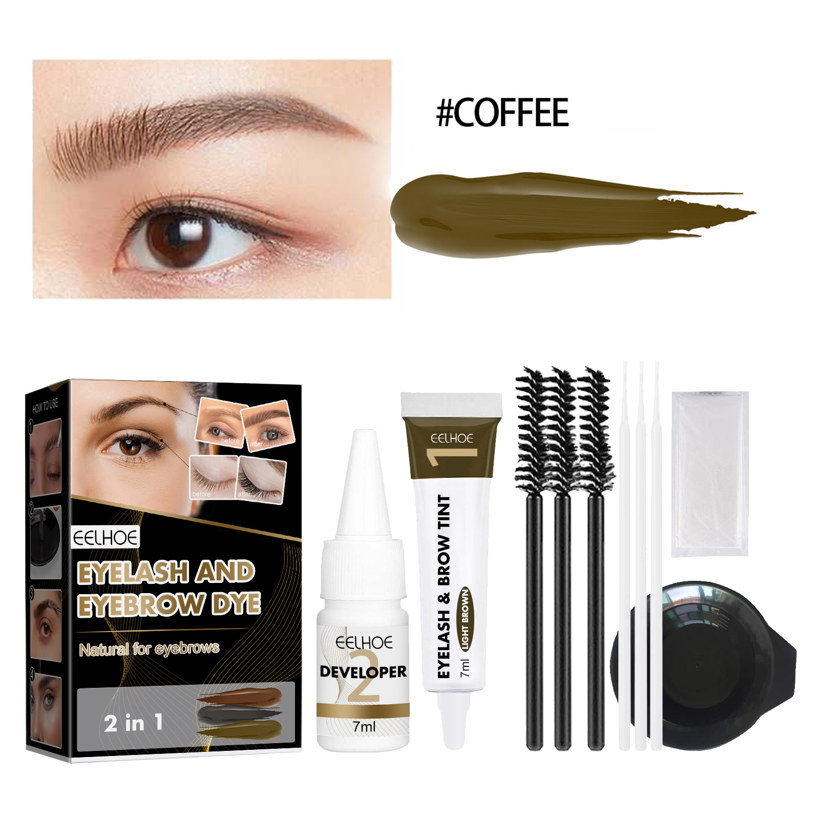 Eyelashes Eyebrow Eyelash Dye Paste Tint Kit Professional Permanent ...