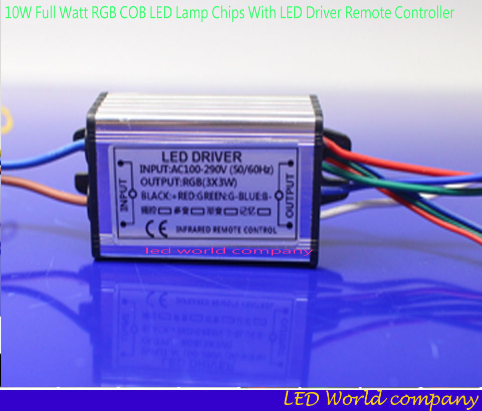 【GlobalTrendz】1ste 10W rgb led chip+10W RGB LED Driver Waterproof+24key ...