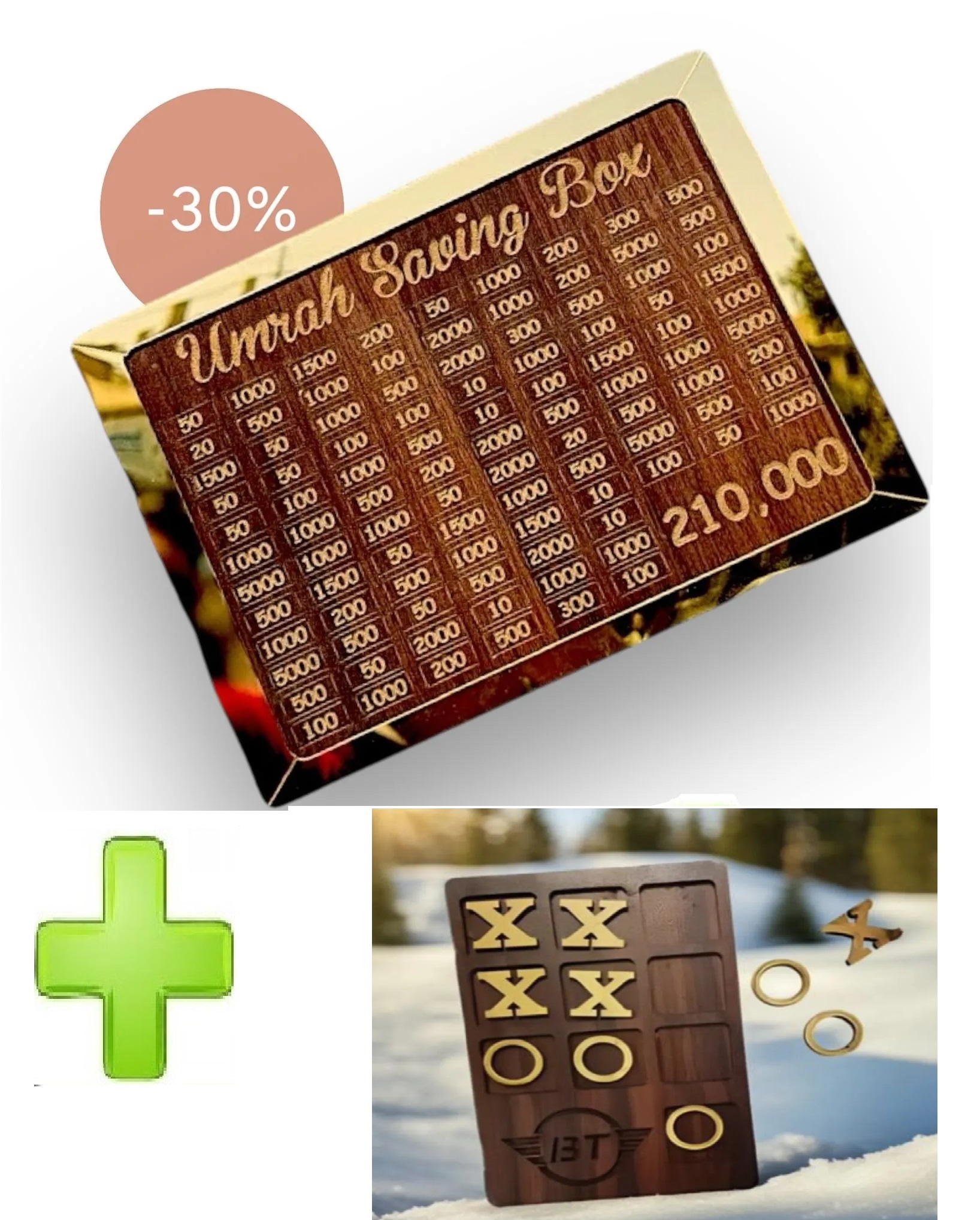 A2zee Shopping - Umrah Saving Box Wooden with Tic Tac Toe Game - 280 ...