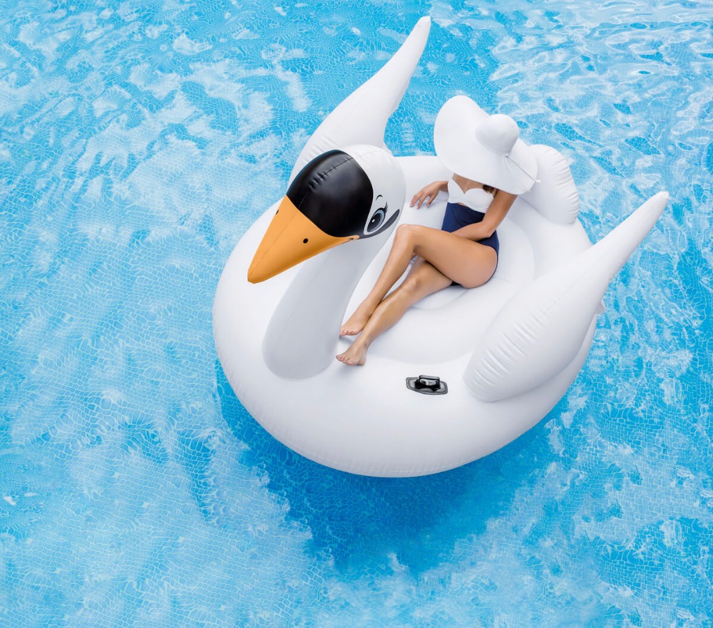 Intex 56287 Mega Swan แพยางเป่าลมหงส์ขาวตัวใหญ่ ขนาด 194 x 152 x 147 ...