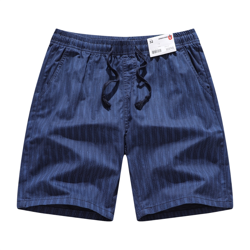 URBAN PIPE Vertical Stripe Shorts For Men Below The Knee 100% Cotton ...