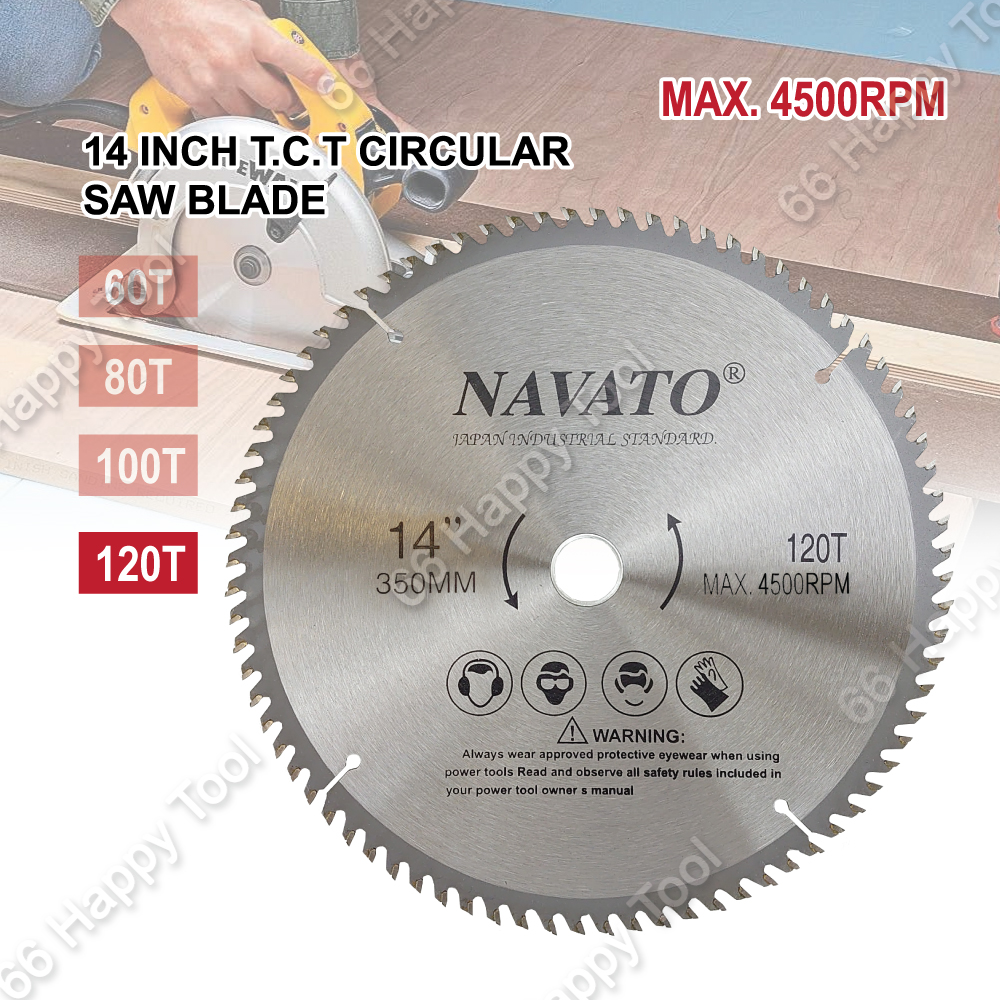 T.C.T Circular Saw Blade 14" 60T 80T 100T 120T Navato Ruggedized Cutter ...