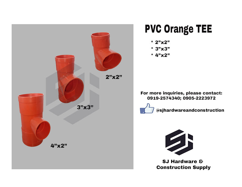 PVC ORANGE TEE 2"X2 / 3"X2 / 3"X3 / 4"X2 / 4"X3 / 4"x4 | Lazada PH
