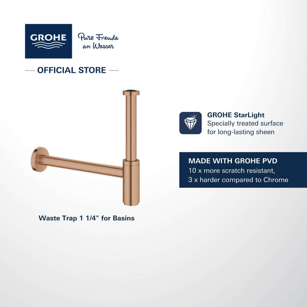 GROHE Waste Trap 1 1/4” For Basins in SPA Colours | Lazada Singapore