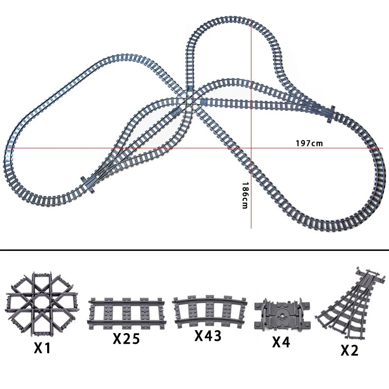 City Trains Bridge Flexible Switch Railway Tracks Rails Manual Level ...