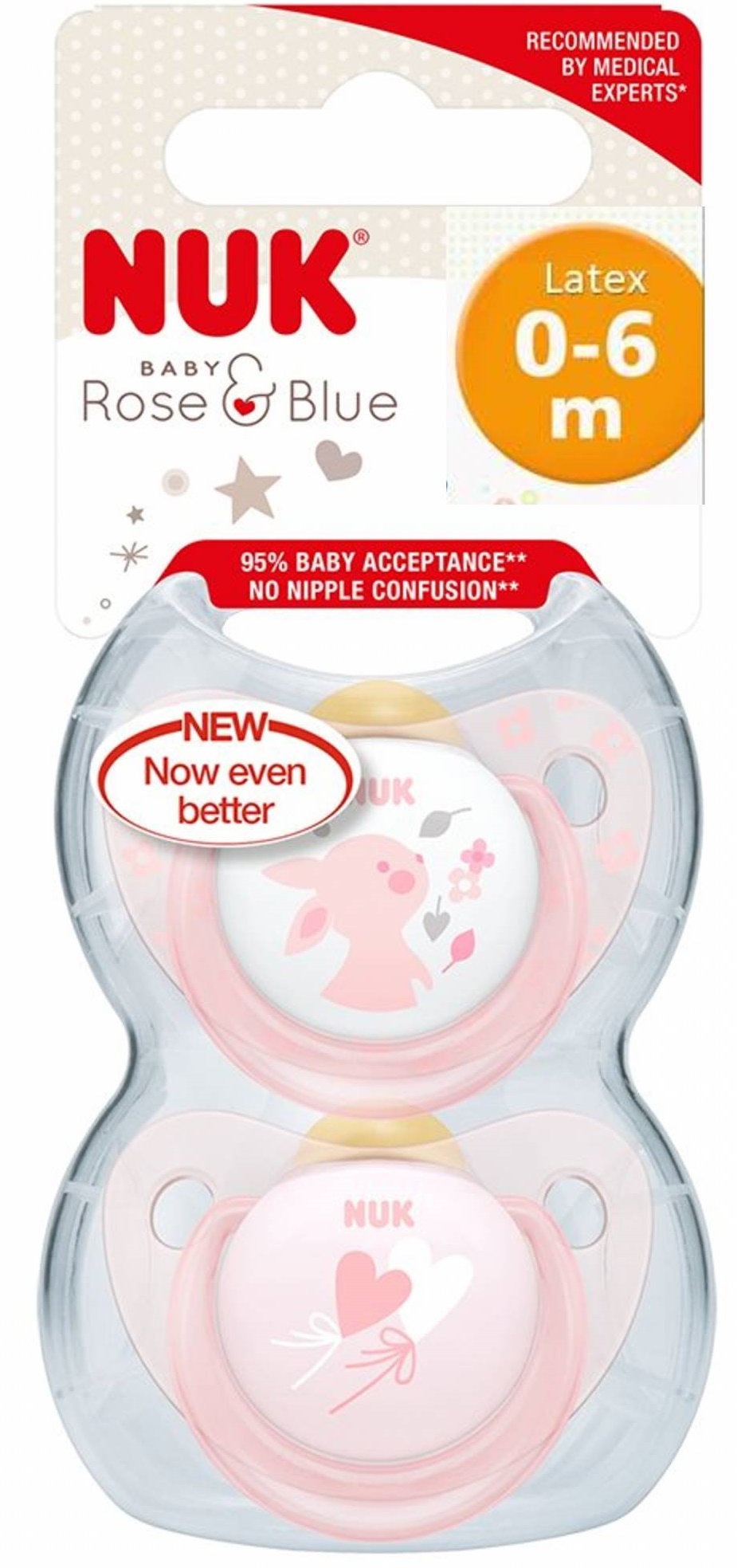 เข้ามาพร้อมส่งค่ะจุกหลอกNUK Latex Soother Twin Pack 0-6m6-18m (จุกยาง) - BABY BRAND STORE - ThaiPick