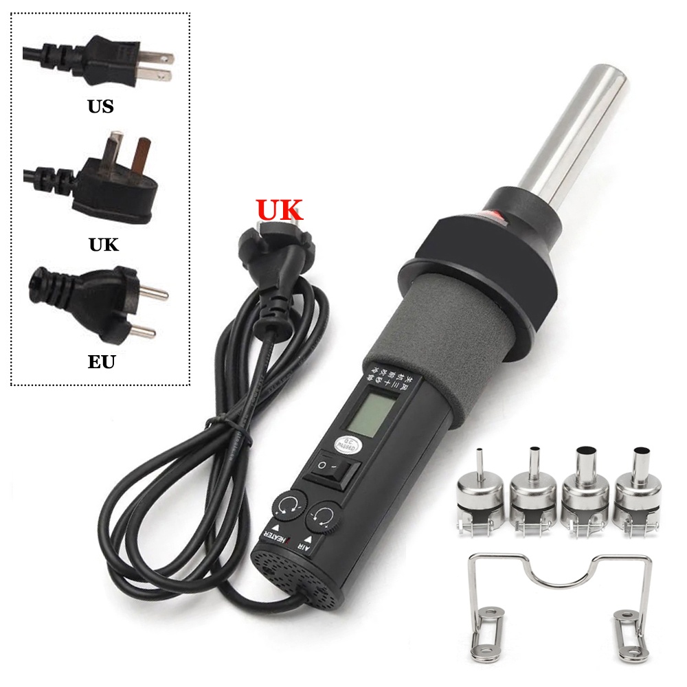 Portable Heat Hot Air Gun BGA Rework Solder Station 8018LCD 450W Blower ...