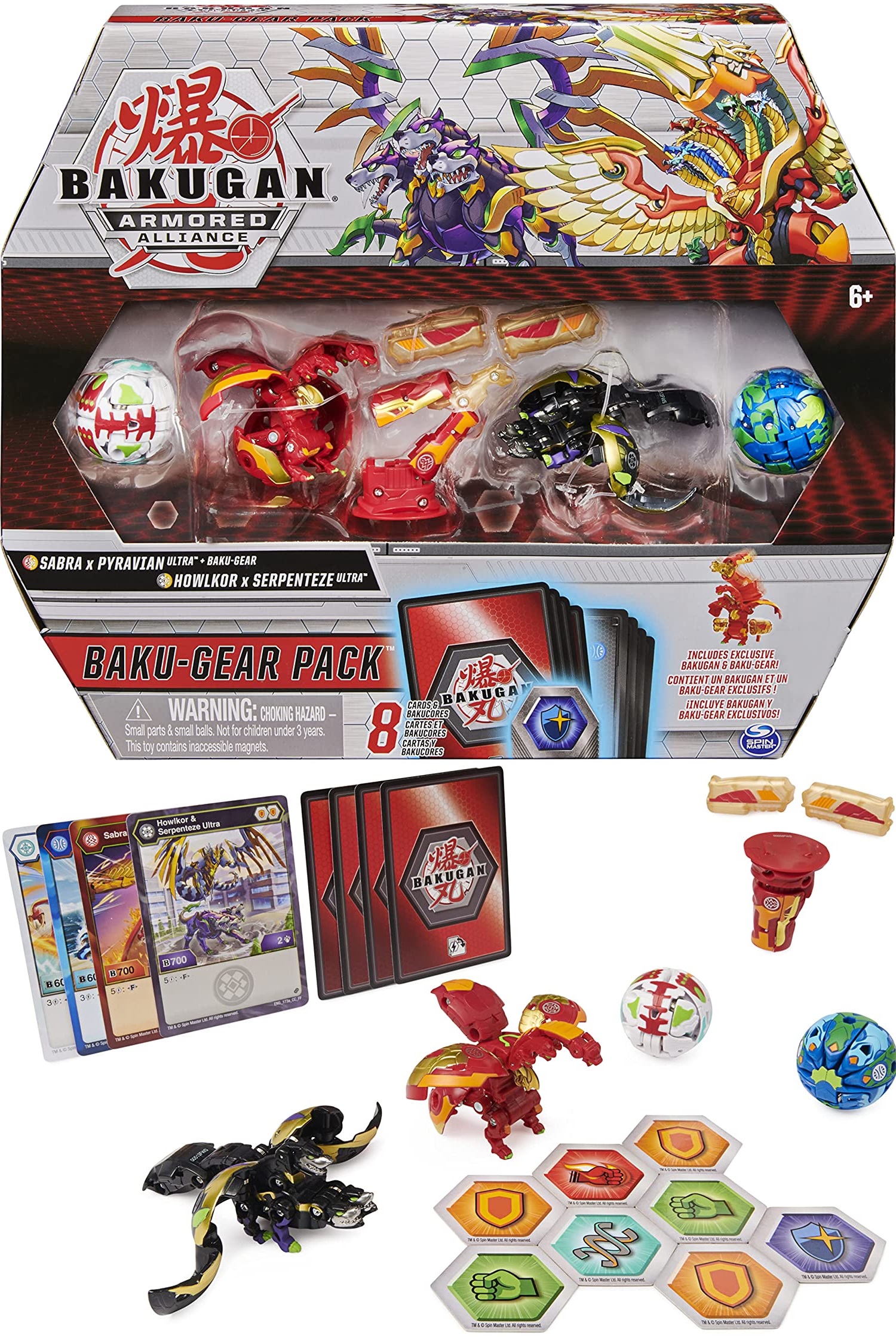 {READY STOCK} Bakugan Baku-Gear 4-Pack, Fused Sabra x Pyravian Ultra ...
