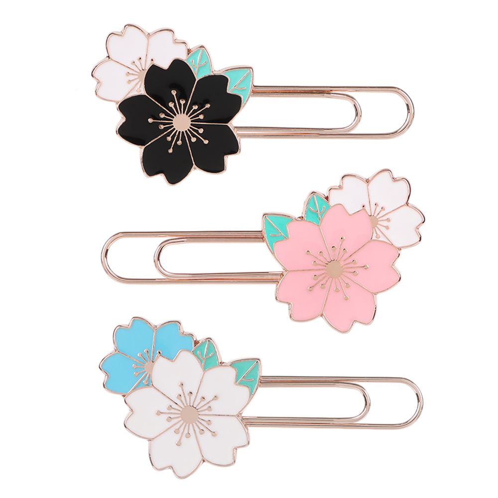 【SkinHorizon】Colorful Sakura Metal Paper Clip Bookmark Creative ...