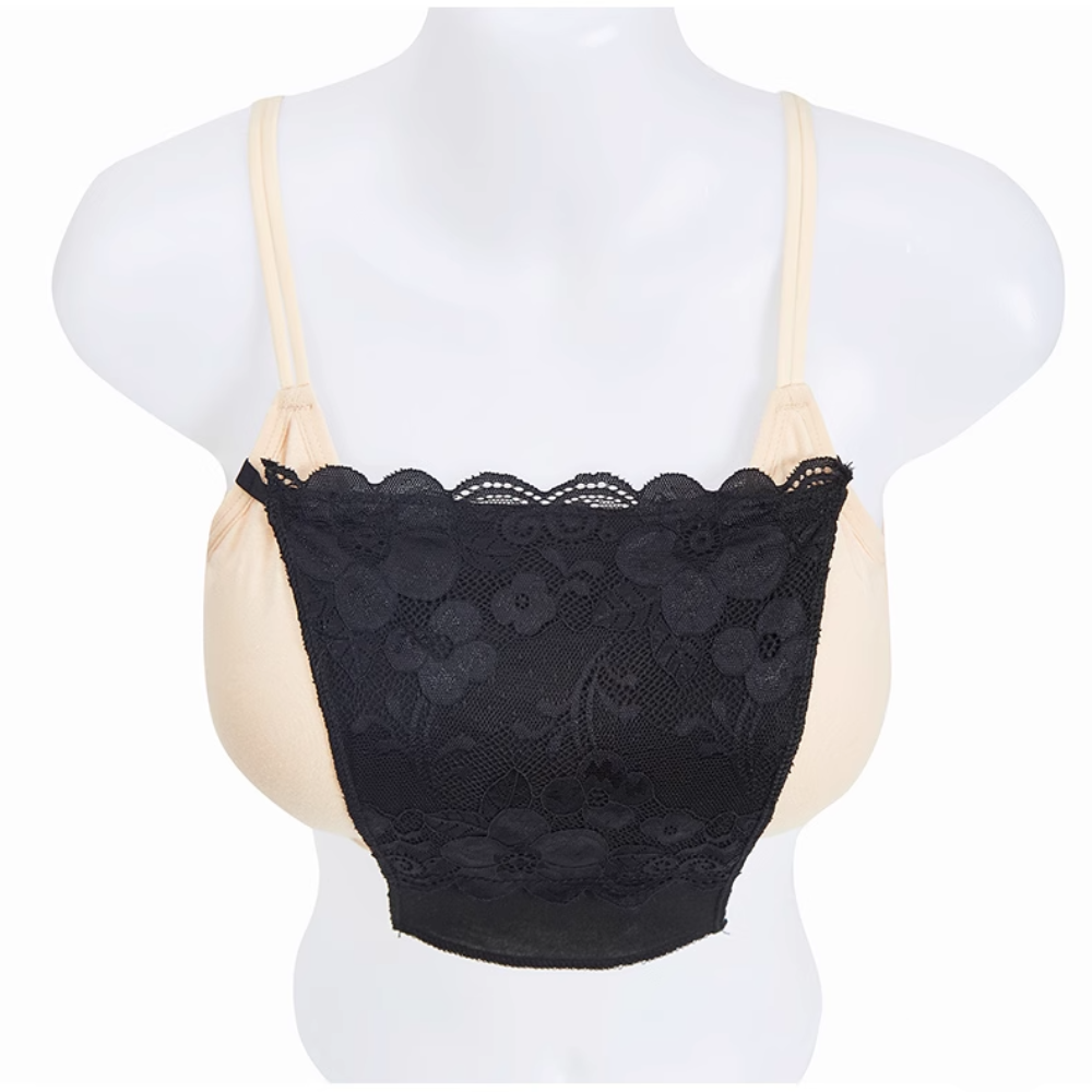 Soft Flower Strapless Insert Wrapped Chest Double Layer Clip on ...