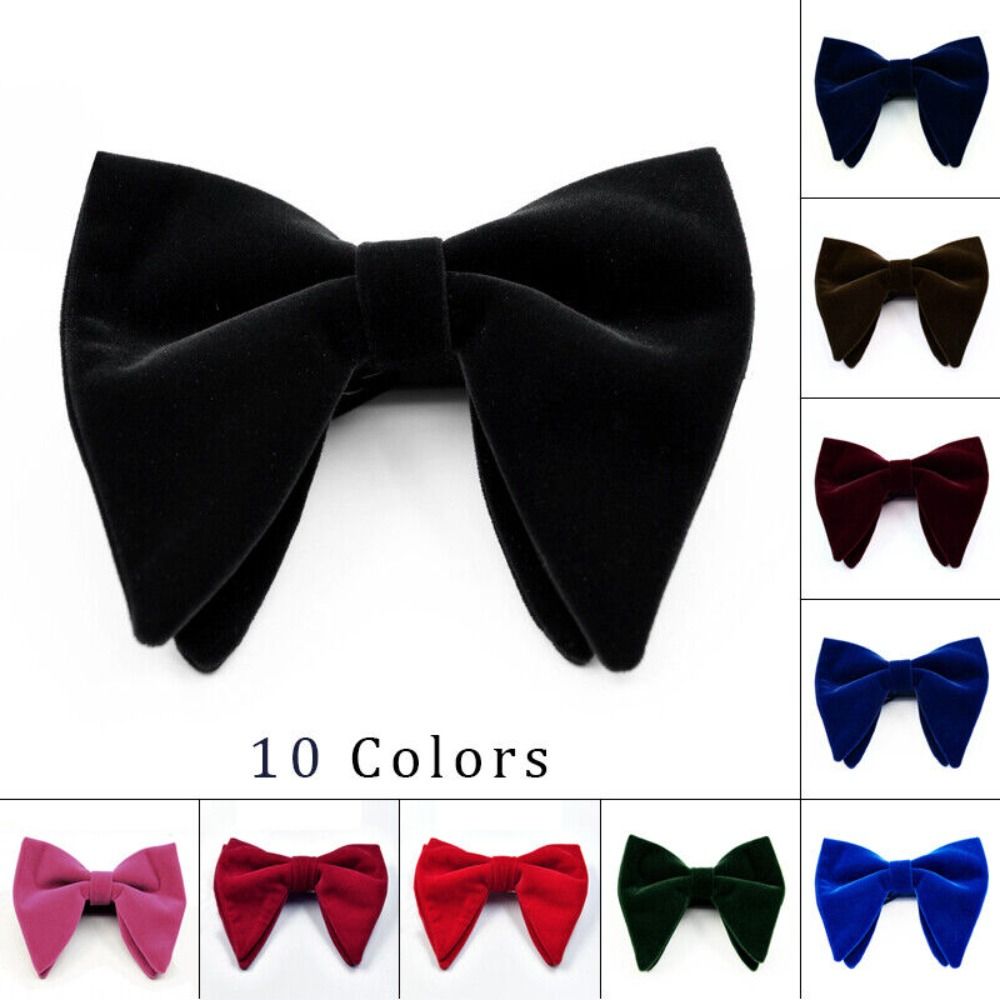 Adjustable Bow Tie Velvet Solid Adjustable Necktie Fashion Mens ...