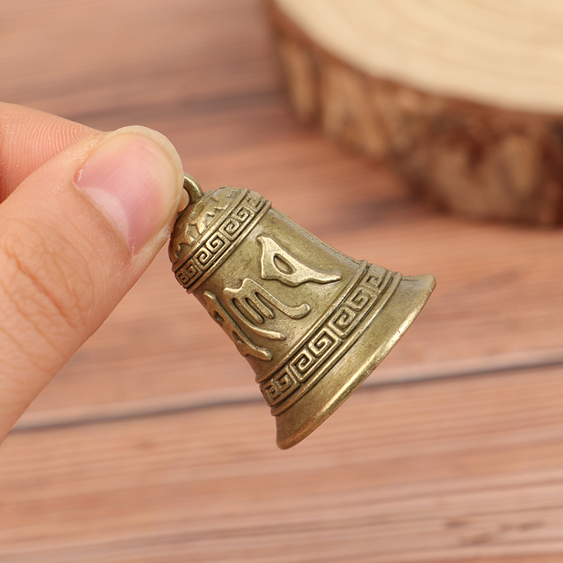 Antique Bell Mini Sculpture Alloy Retro Three Lion Bell Wind Chime Car ...