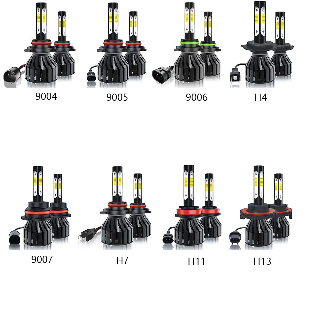 Led Car Headlights 6000k 2pcs 100w Cob 1021 Led Chip 9004 9005 9006 ...
