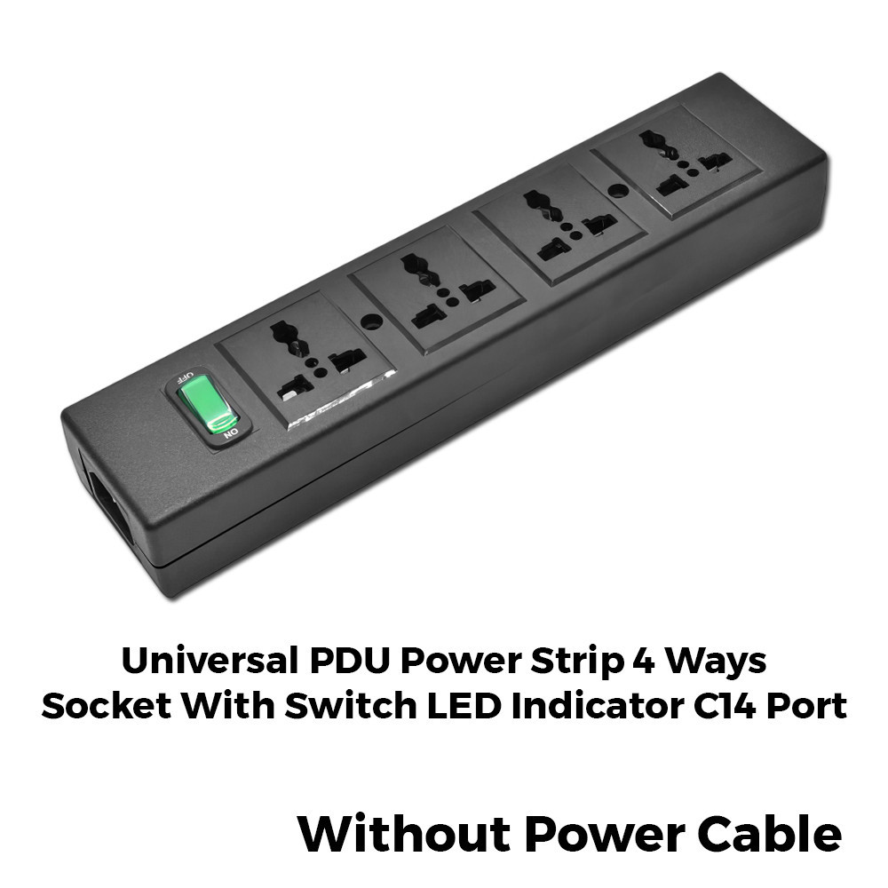 Universal Pdu Power Strip 4 Ways Socket Outlet Power Strip With Switch Led Indicator C14