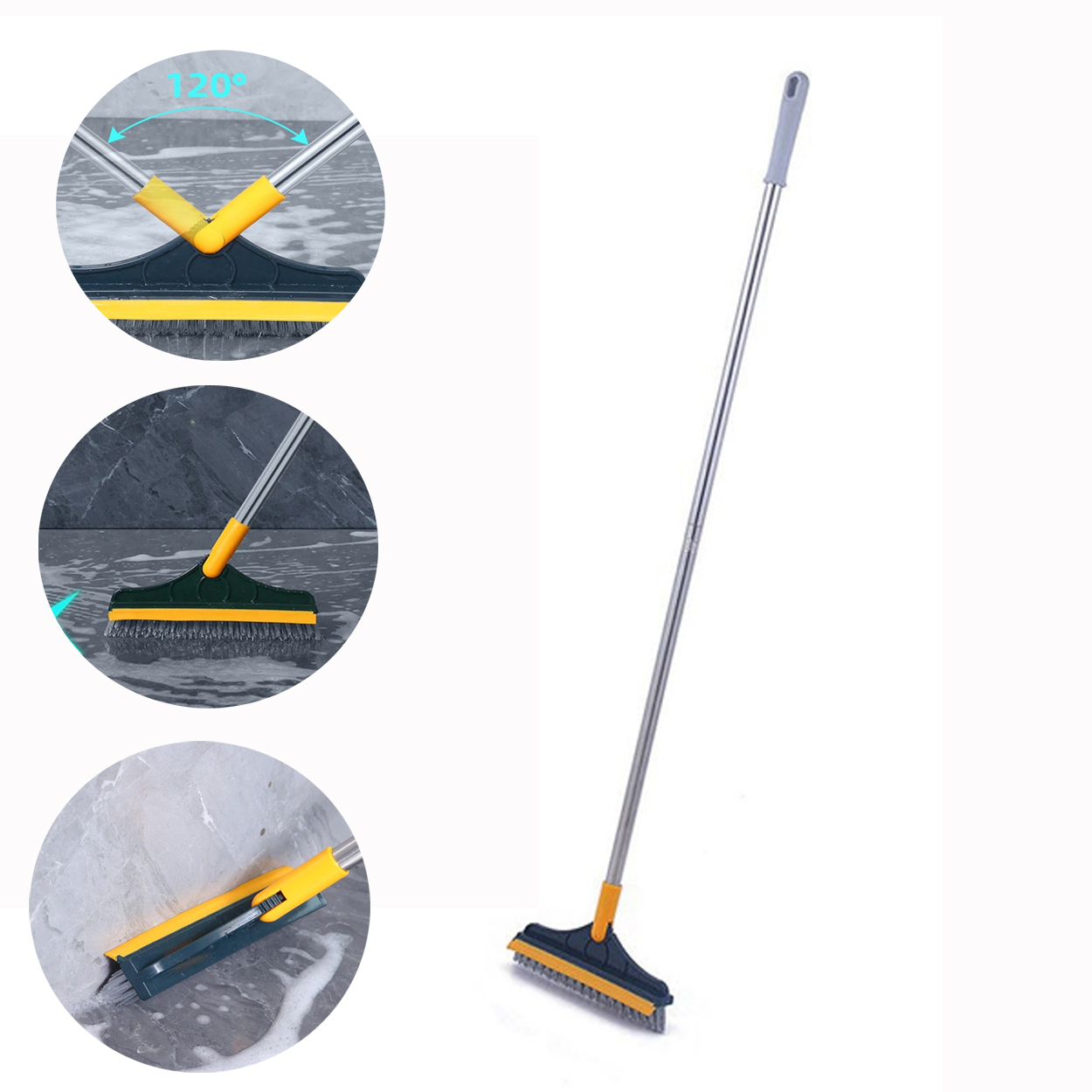 PUSH BRUSH001 - Floor Scrub Brush 2 In 1 Cleaning Brush Long Handle ...