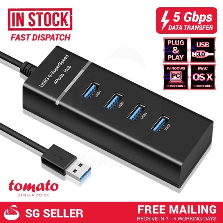LOCAL SG USB 3.0 USB splitter 4 Ports High Speed 5Gbps Hub Portable ...