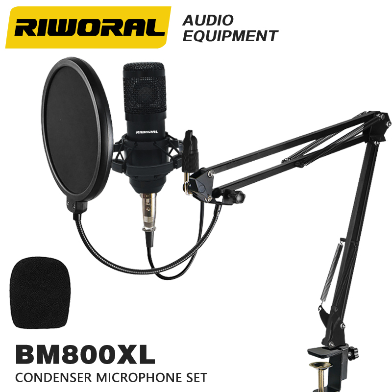 RIWORLA BM800-XL ไมโครโฟนคอนเดนเซอร์ แท่นยึดเดสก์ท็อปแบบตั้งโต๊ะ ตาข่าย ...