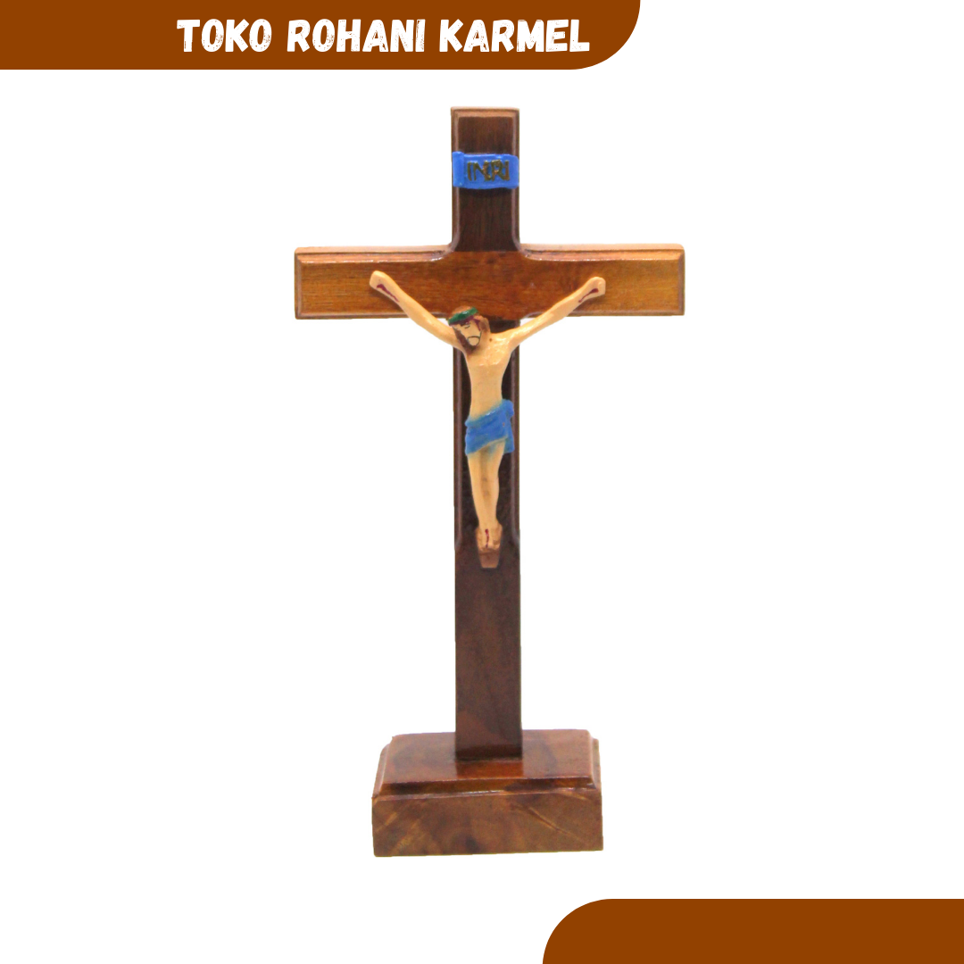 SALIB DUDUK KATOLIK KORPUS FIBER 30 CM/ SALIB MEJA KATOLIK / SALIB ...