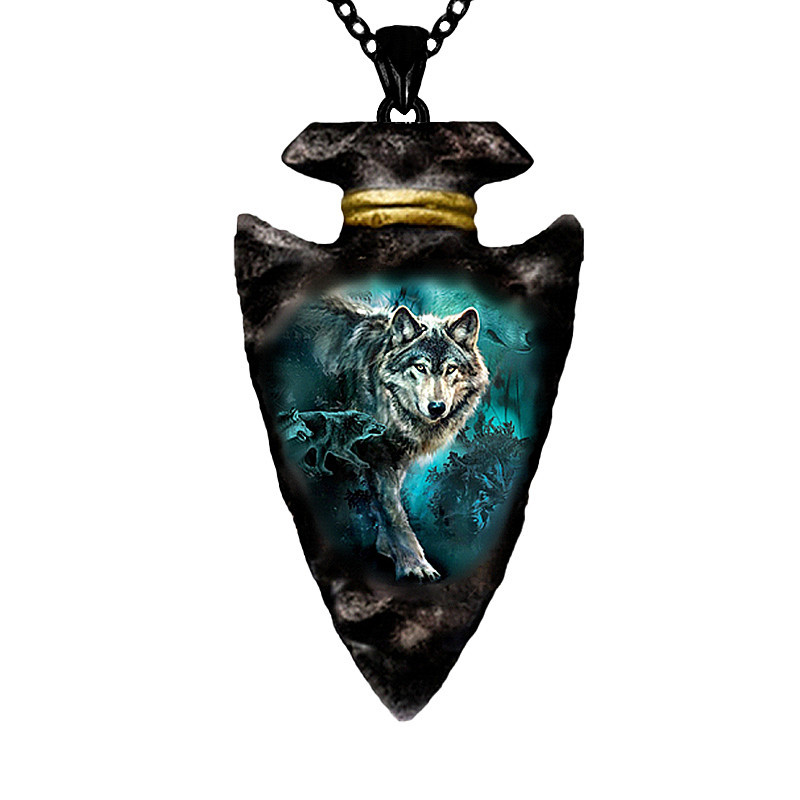 Jewelry New Forest Beast Wolf King Wolf Head Picture Inverted Triangle ...