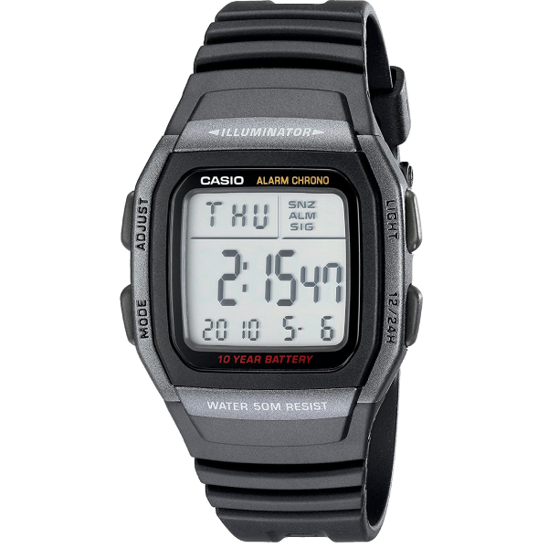 [𝐏𝐎𝐖𝐄𝐑𝐌𝐀𝐓𝐈𝐂]Casio W-96H-1B W-96H Men's Digital Retro Black Resin Dual ...