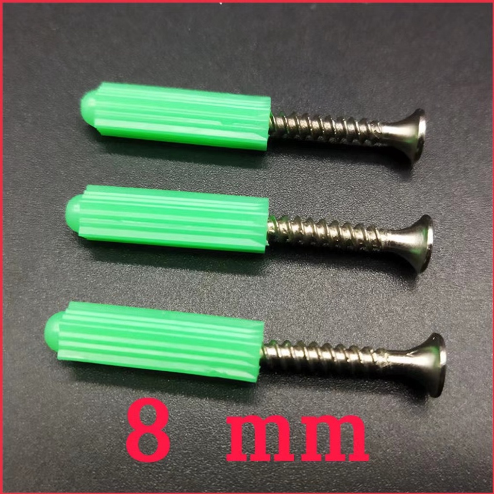 Green plastic expansion tube 6 cm plus swelling plug M6X25.5/M8X26 wall ...