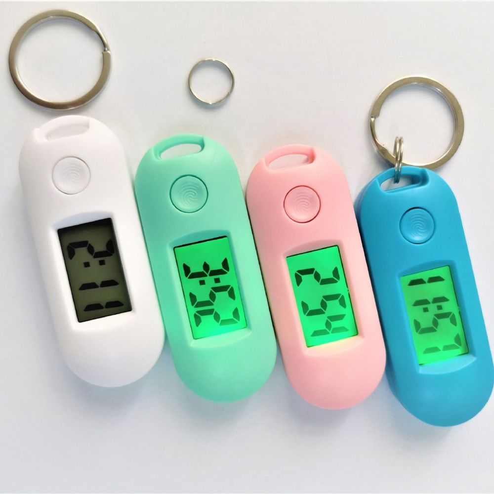 Study Pocket Watch Luminous Digital Electronic Clock Keychain Key ...