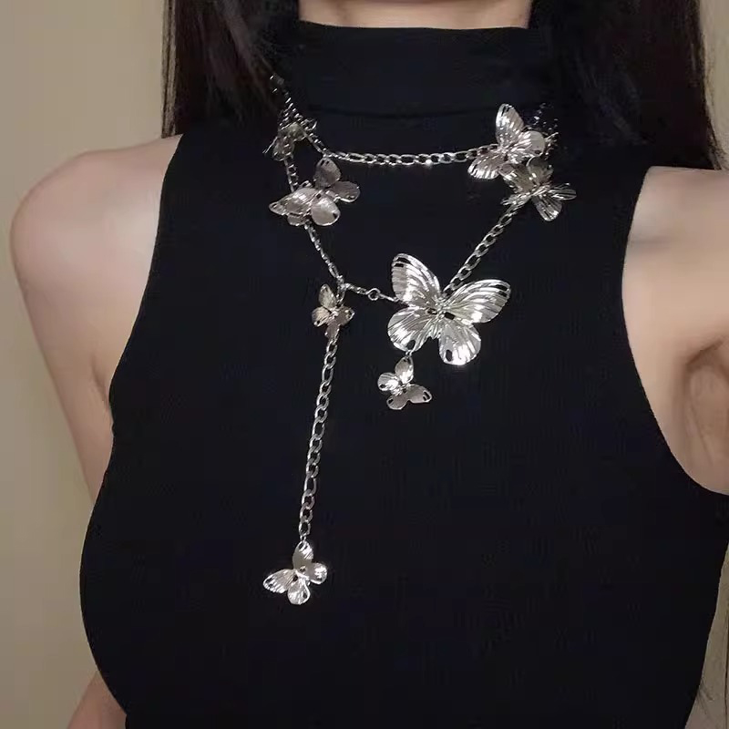 Creative Fashion Metal Butterfly Fringe Waist Chain Hip Hop Punk Style ...