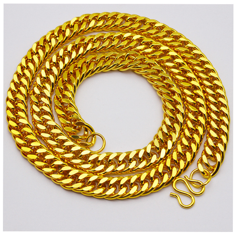 【Cheap】60cm New Imitation Gold Social Man Gold Necklace Men's Props ...