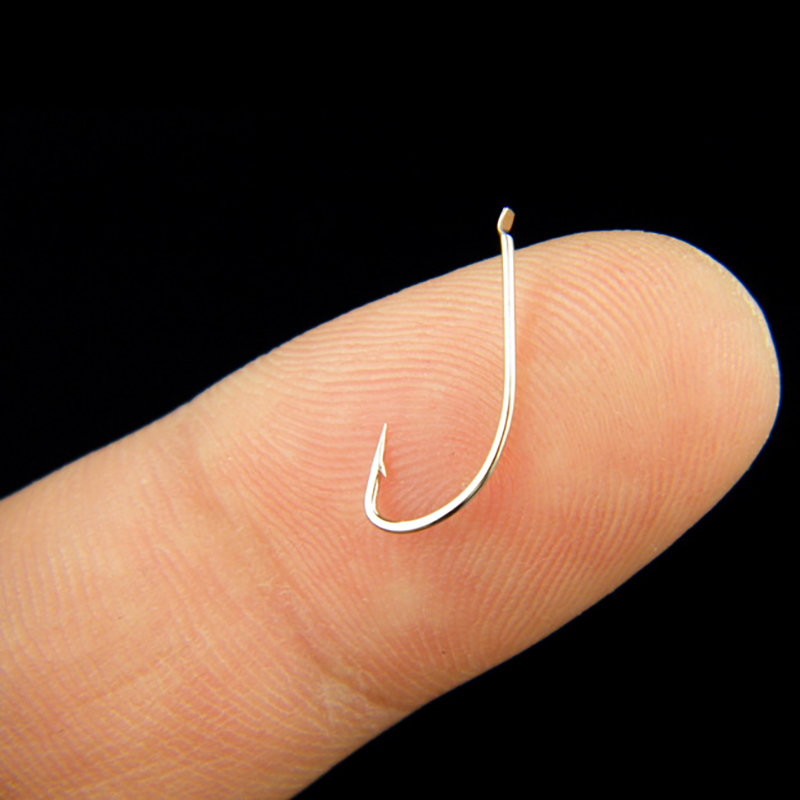 100pcs Boxed White Fox Hooks Barbed Silver High Carbon Steel For ...