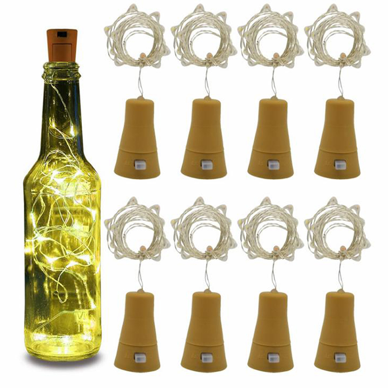 Outdoor Solar Led Bottle Cork String Lights Holiday Decoration Portable ...